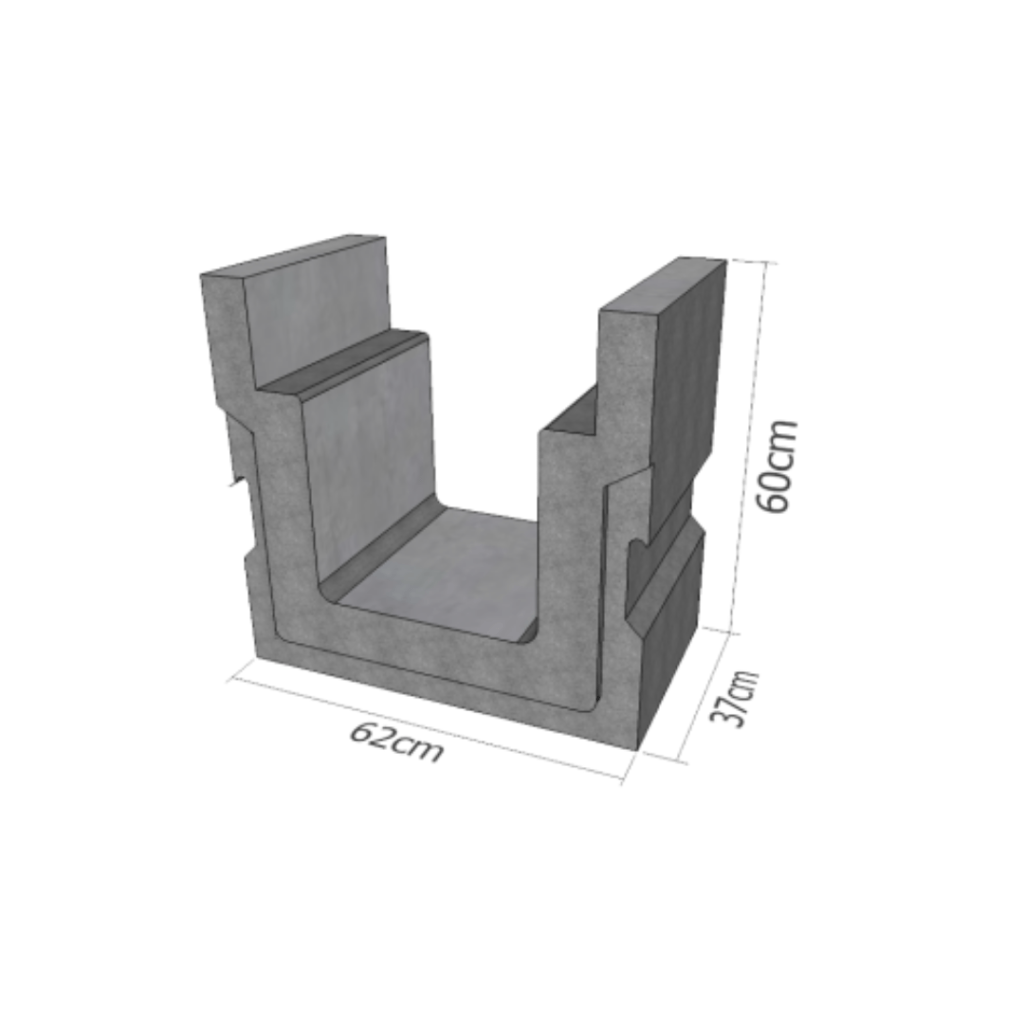 Rigola carosabila din beton 65x37x60cm - Vladis Avantaj